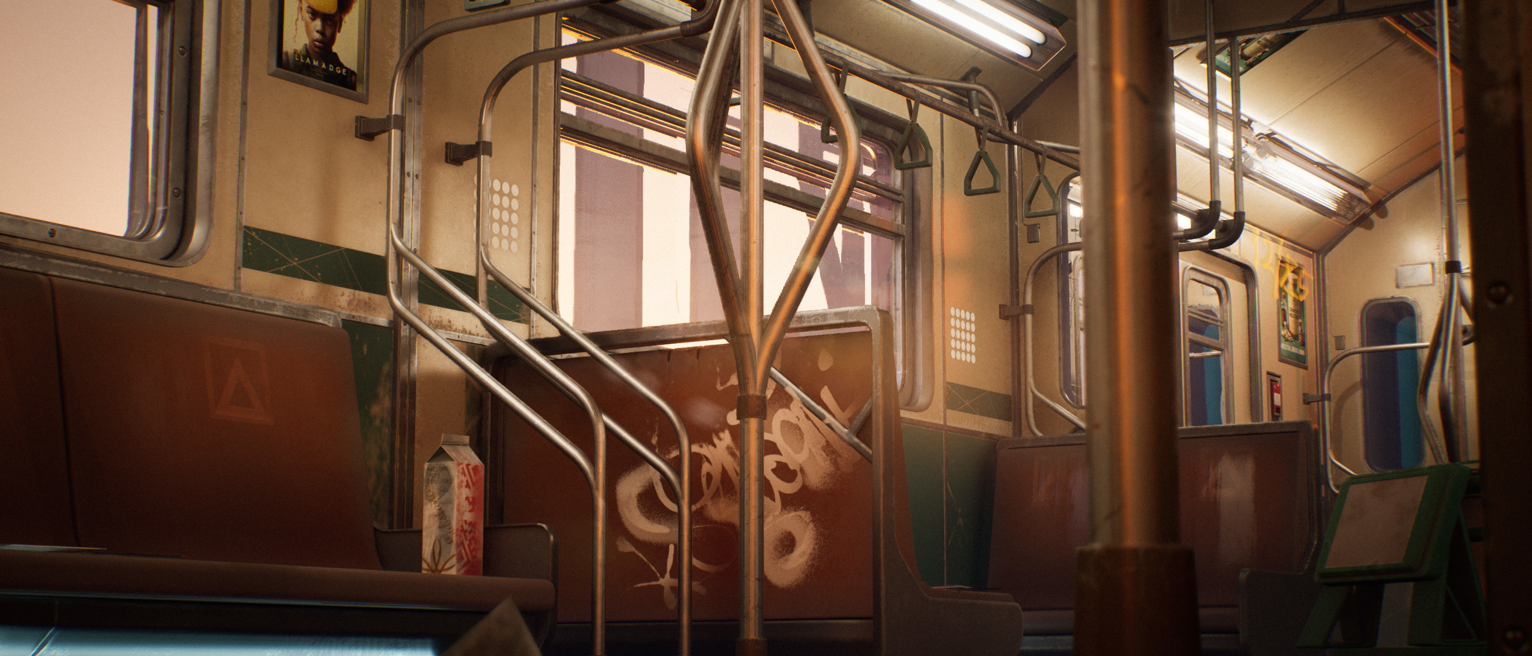 3D model Cyberpunk Subway Train Kit - UE5 VR / AR / low-poly | CGTrader