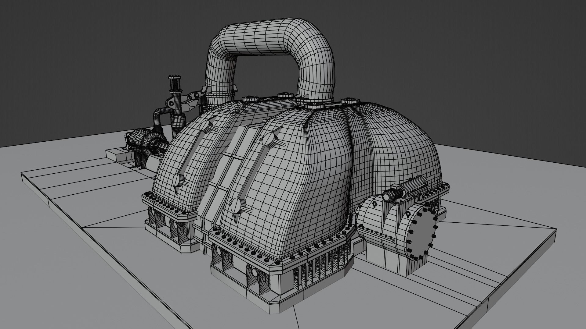 Steam Turbine Generator - Full Detailed 3D model | CGTrader