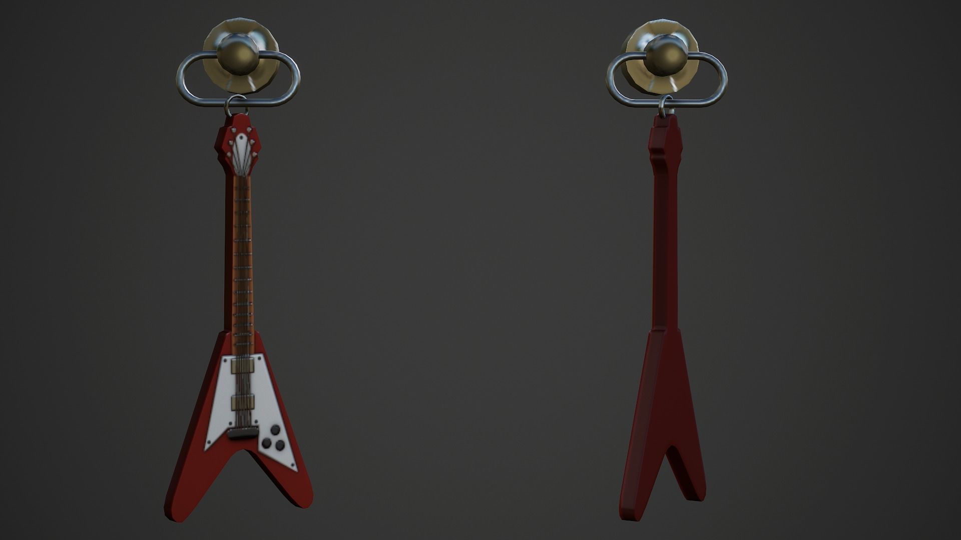 3D model Electric Guitar Weapon Charm - Low Poly Game Ready VR / AR ...