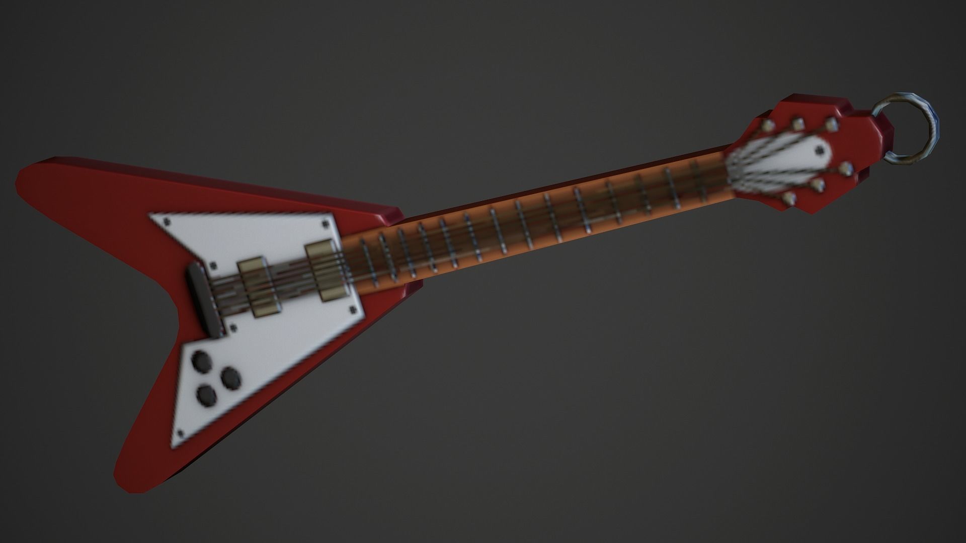 3D model Electric Guitar Weapon Charm - Low Poly Game Ready VR / AR ...