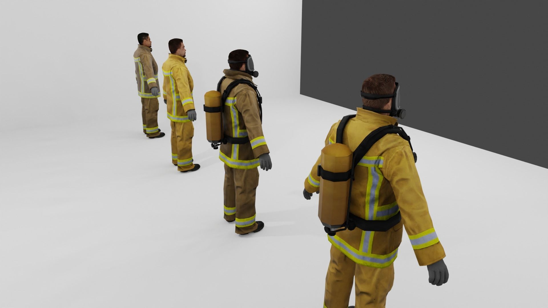 3D model Firefighters Low-poly 3D model VR / AR / low-poly | CGTrader