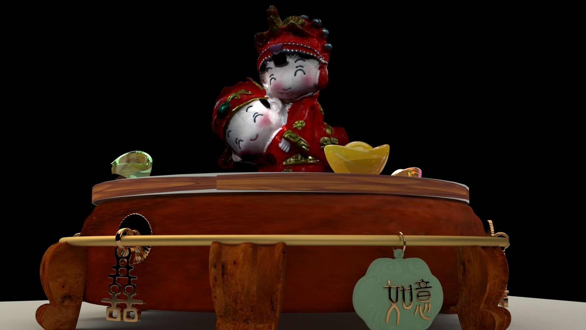 Chinese wedding carry bride doll 3D model | CGTrader