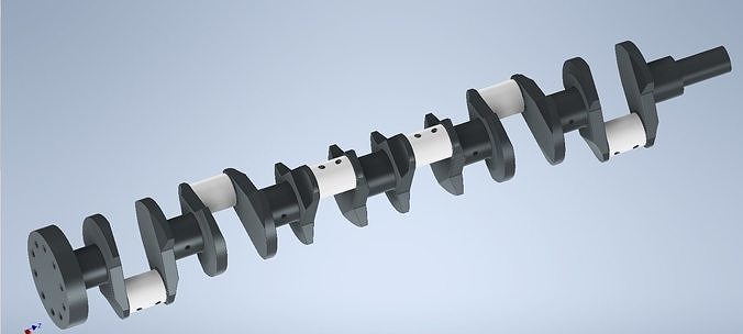 Mechanical crankshaft for diesel engine 3D model 3D printable | CGTrader