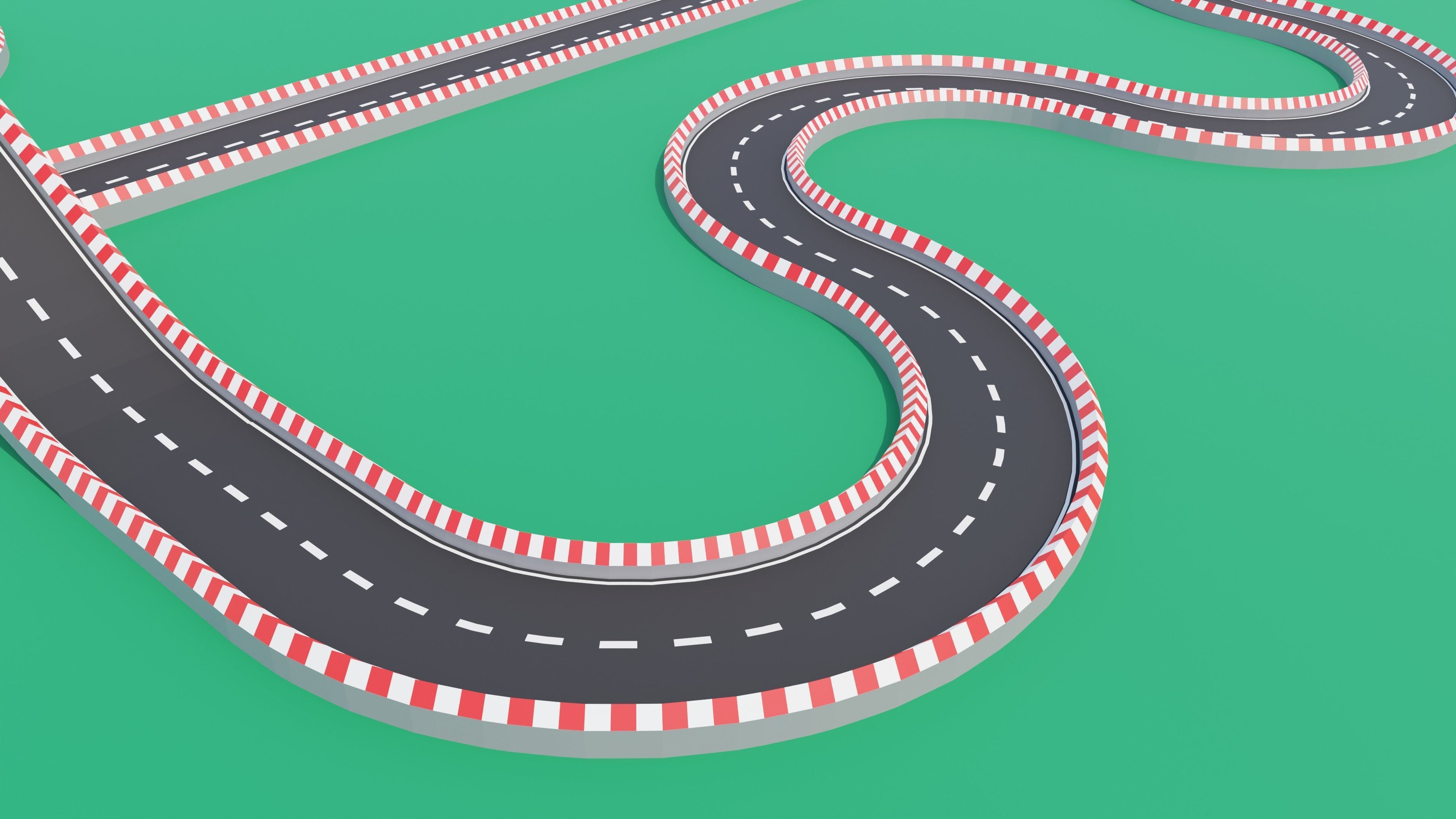 3D model Racing Track Kit for Games - Game Asset VR / AR / low-poly ...