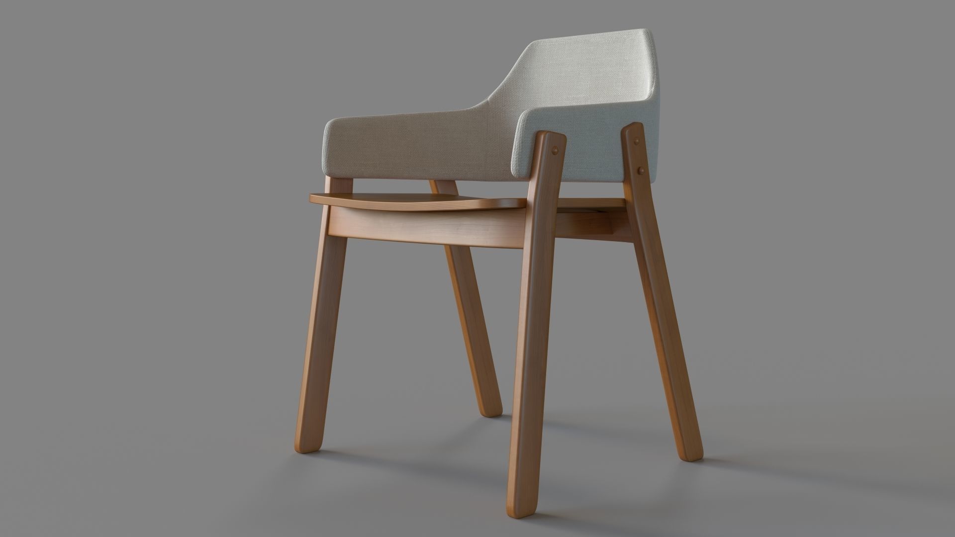 Clutch Dining Chair Walnut Light Gray 3D model | CGTrader