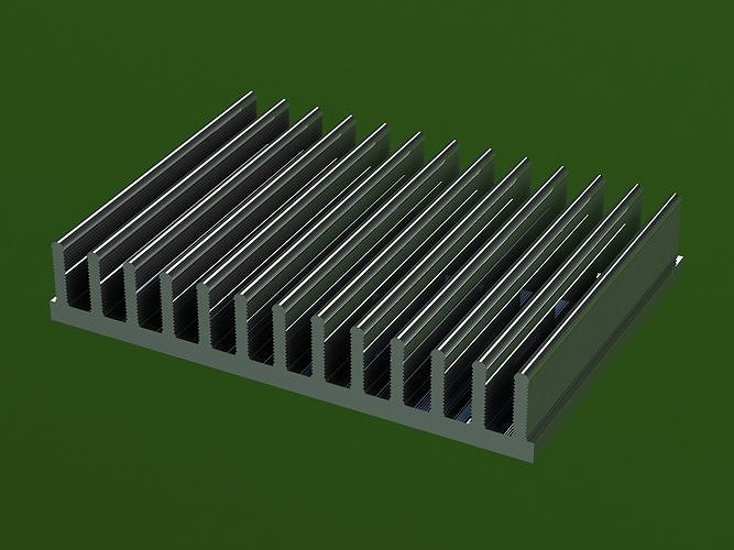 3D model Aluminum Extruded Heat Sink MOD AL-021hs 3D Rendering VR / AR ...