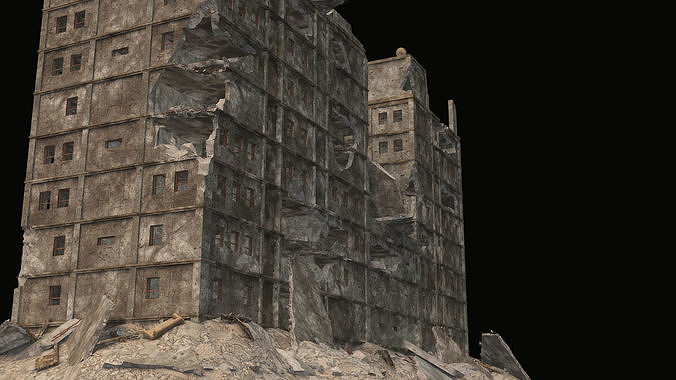 3D model DESTROYED BUILDING 8 VR / AR / low-poly | CGTrader