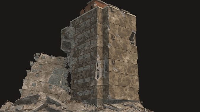 3D model DESTROYED BUILDING 8 VR / AR / low-poly | CGTrader