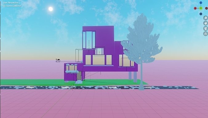 house with beatiful sky 3D model | CGTrader