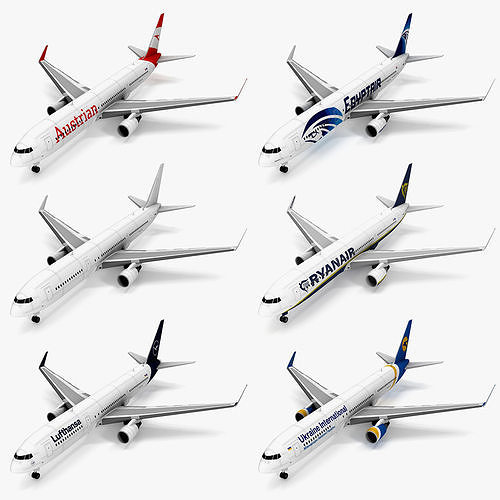 3D model Boeing 767-300ER Airlines Set VR / AR / low-poly | CGTrader