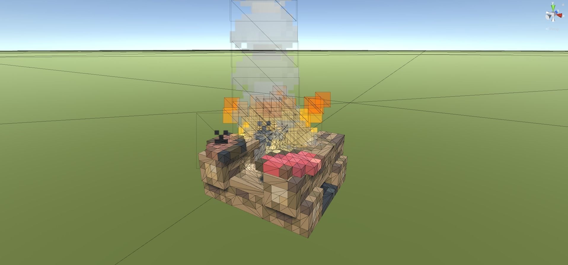 3D model Block Pack Campfire - block styled voxel campfire VR / AR ...