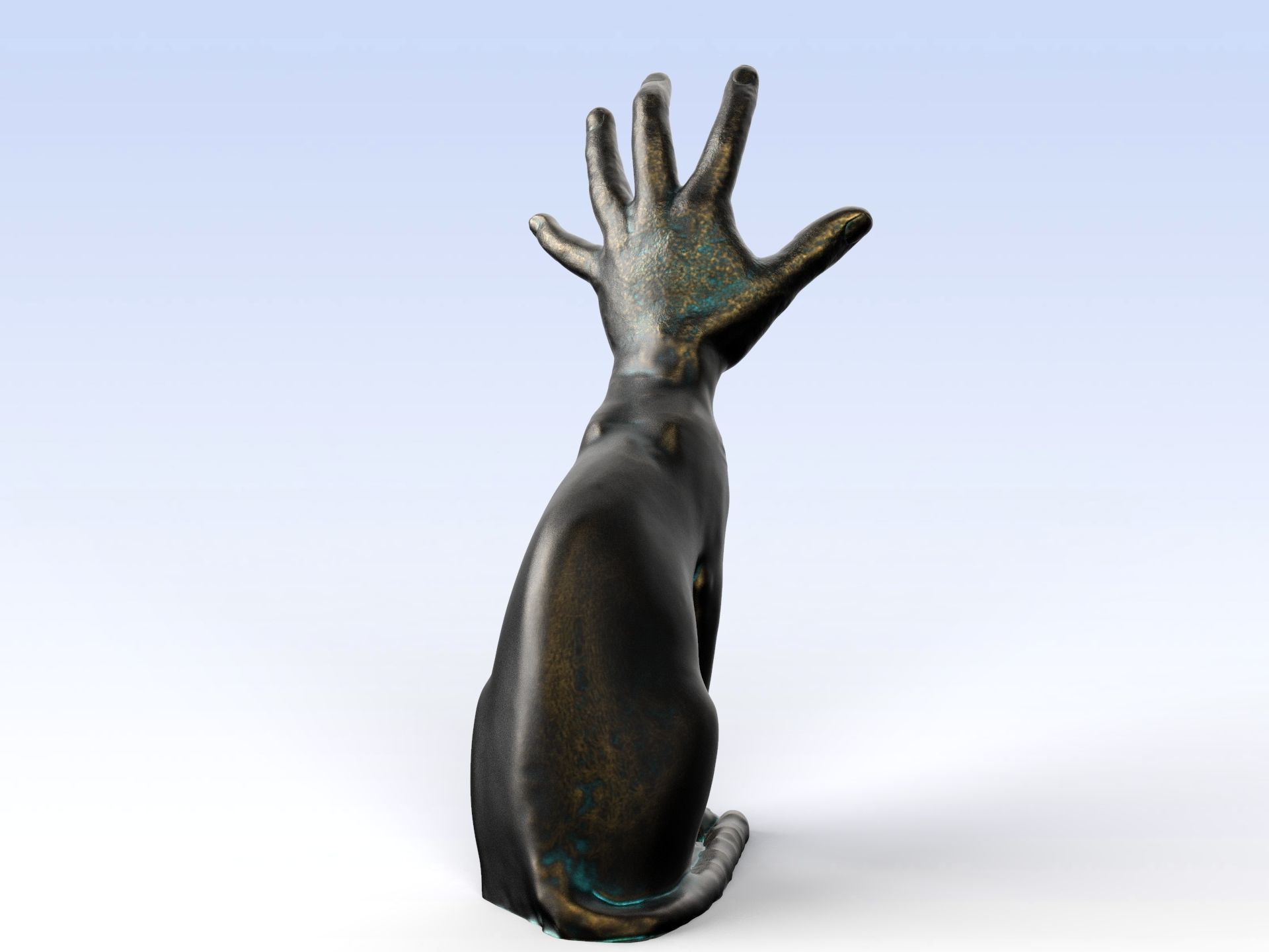 Sitting cat with a human hand instead of a head 3D model 3D printable ...