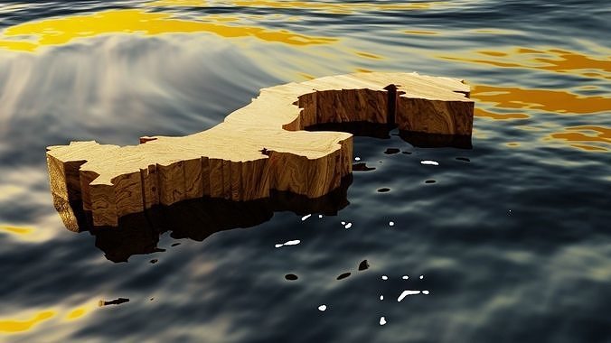 Panama 3D map surrounded by sea 3D model animated | CGTrader