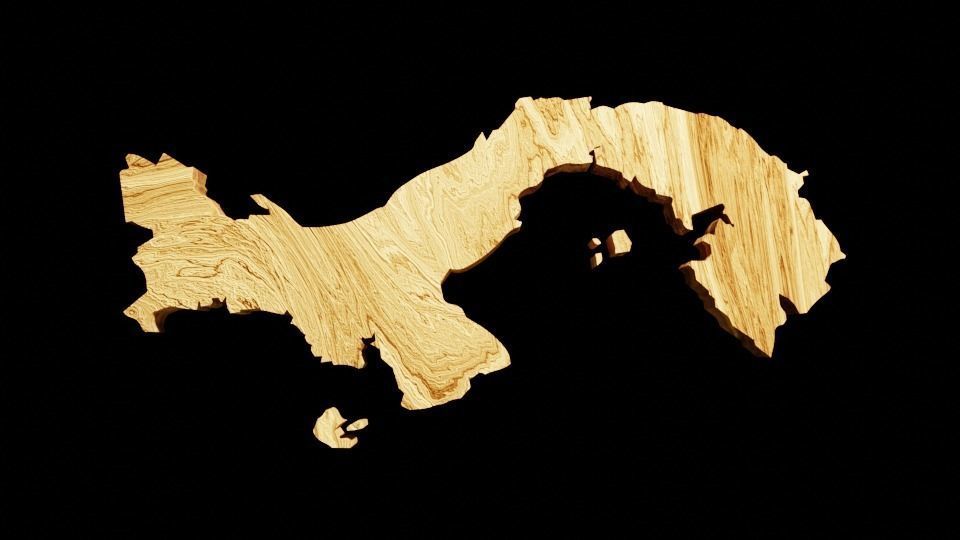 Panama 3D map surrounded by sea 3D model animated | CGTrader