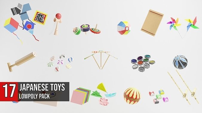 3D model Japanese Toys Pack VR / AR / low-poly | CGTrader