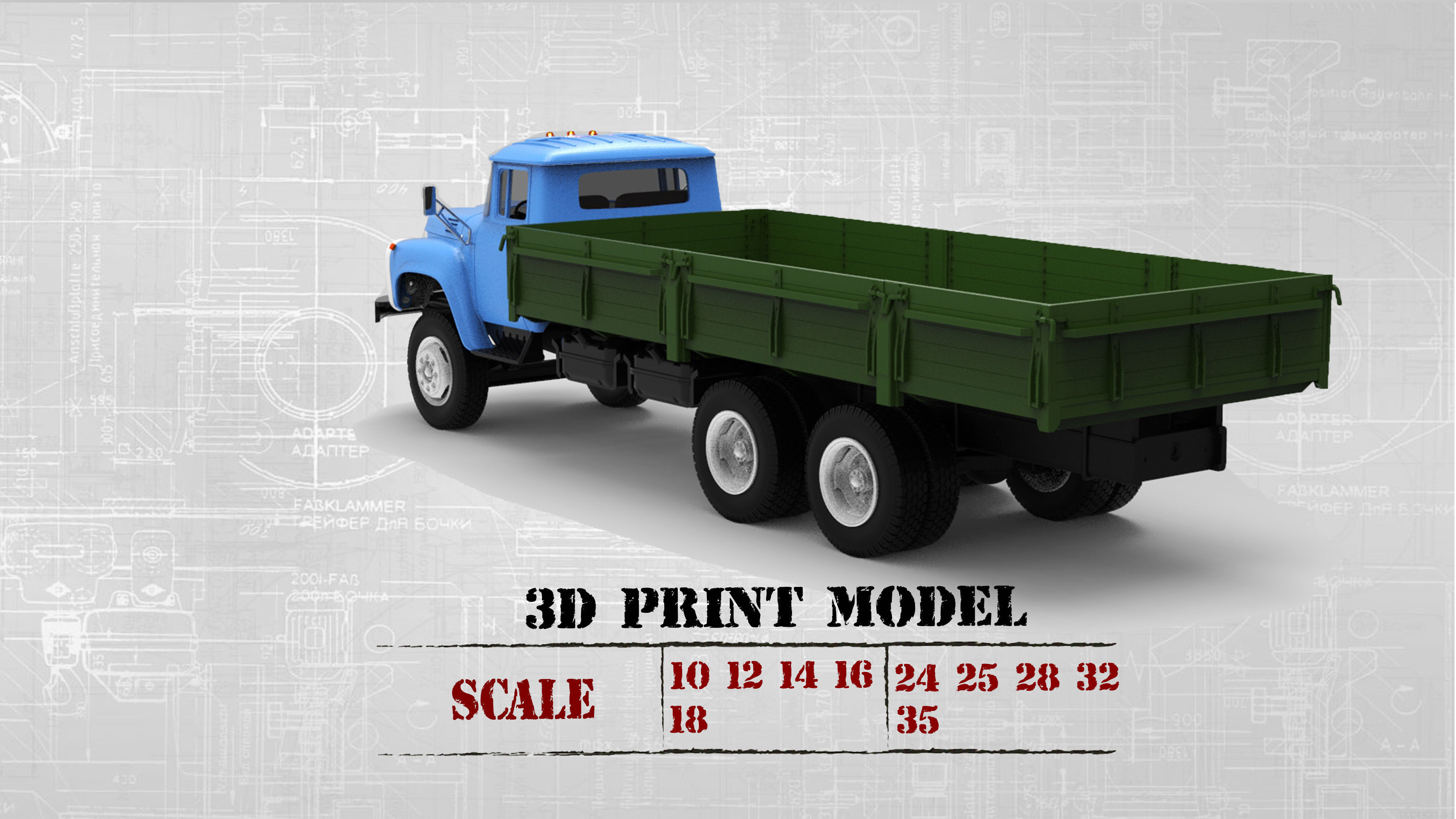 ZIL 133GYA truck model stl printable rc truck kits 3D model 3D ...
