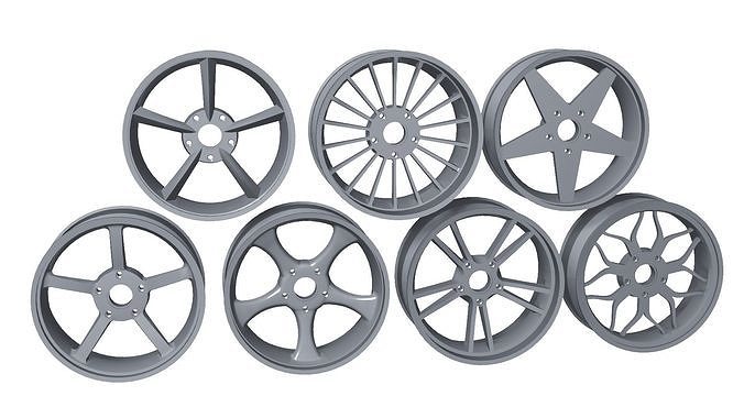 3D model Collection of 7 Alloy Wheels VR / AR / low-poly | CGTrader