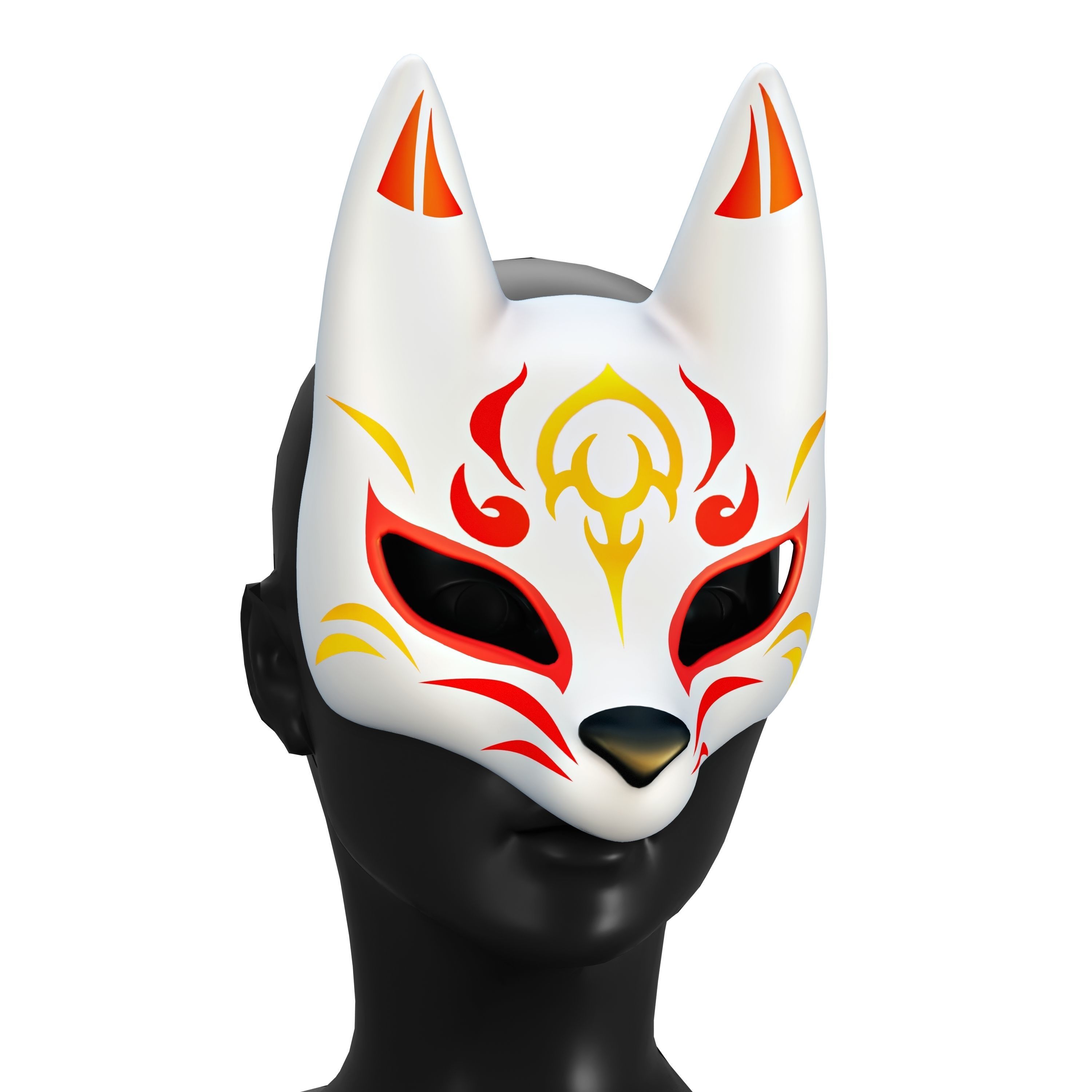 3D model Kitsune Mask Bundle 10 In 1 - Japanese Anime VR / AR / low ...
