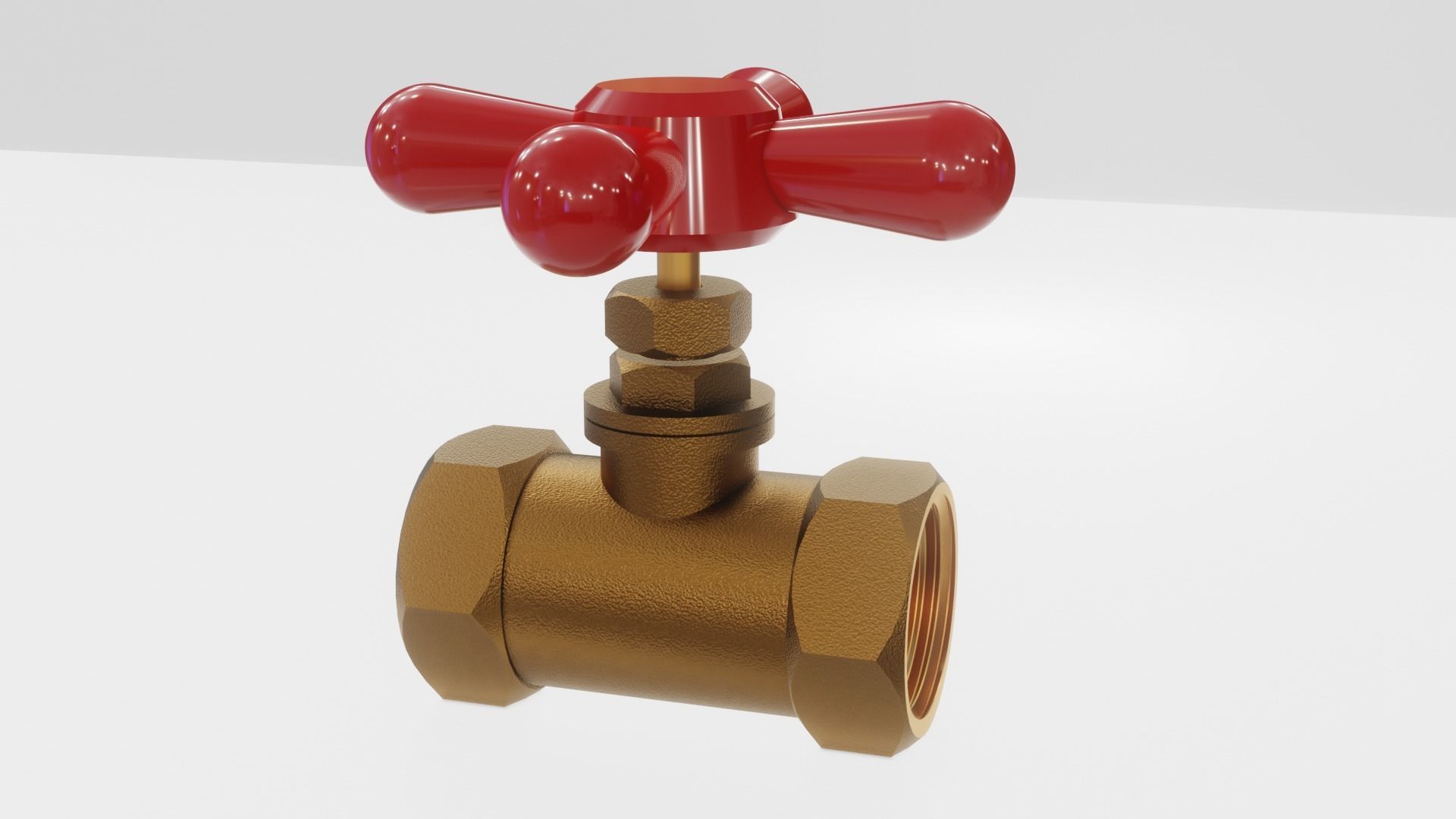 Valogin 1 by 4 Turn Copper Lever Valve 3D model | CGTrader