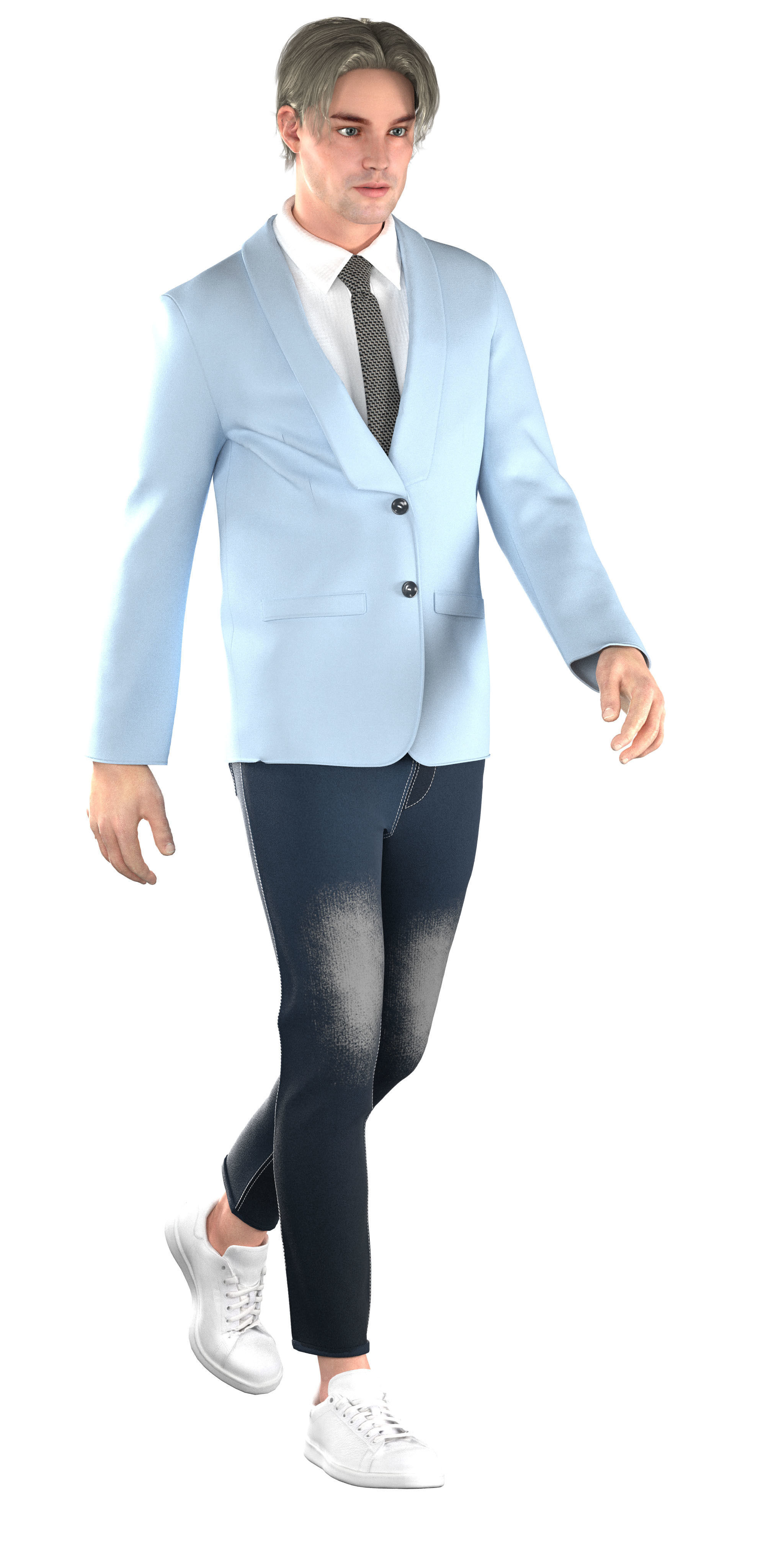 Casually Formal Perfectly Styled Jacket Shirt Jeans and Tie 3D model | CGTrader