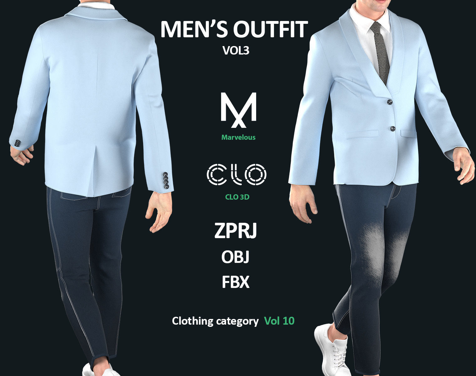 Casually Formal Perfectly Styled Jacket Shirt Jeans and Tie 3D model | CGTrader