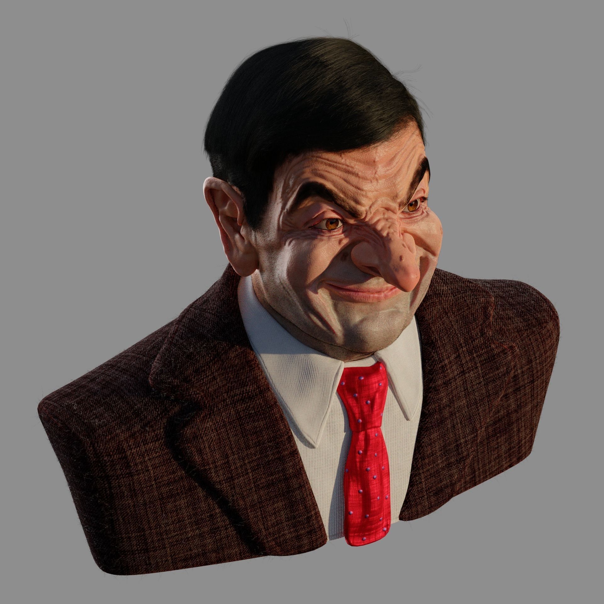 3D model Mr Bean bust game ready VR / AR / low-poly | CGTrader