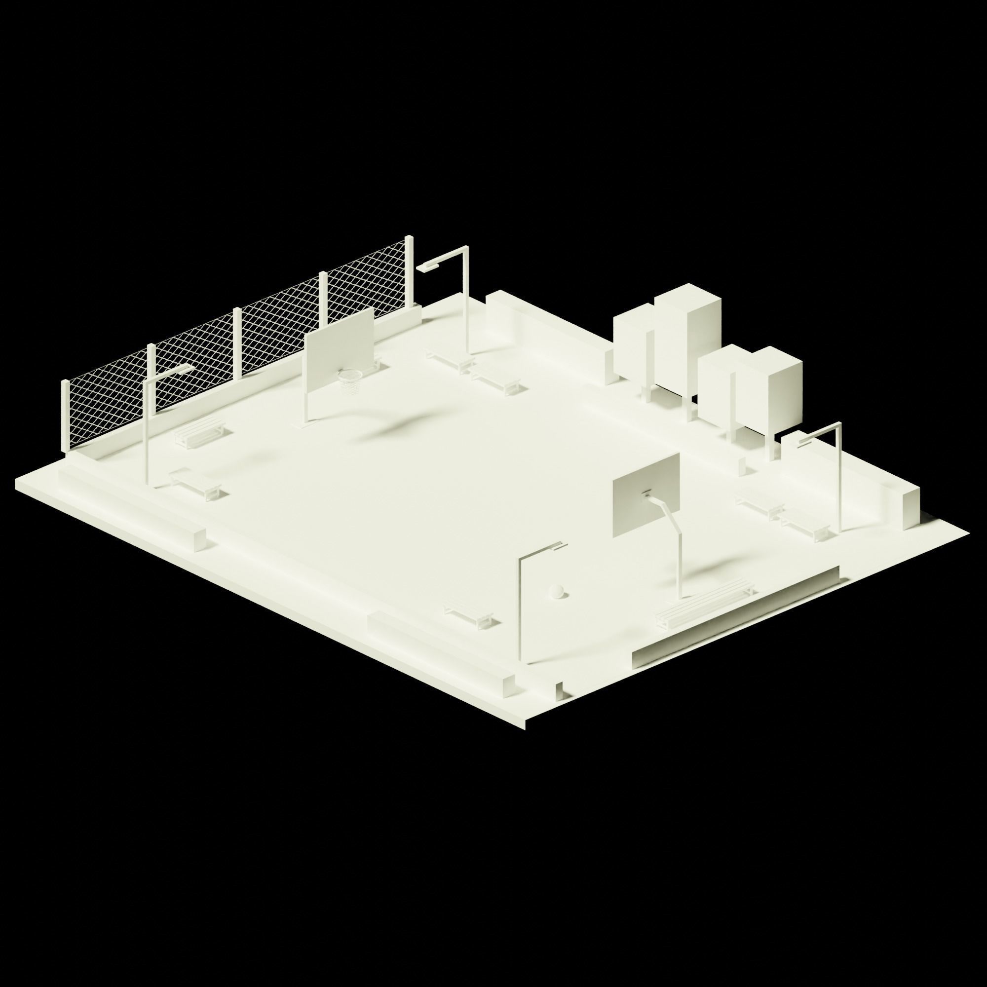 3D model Low poly stylized Basketball Ground VR / AR / low-poly | CGTrader