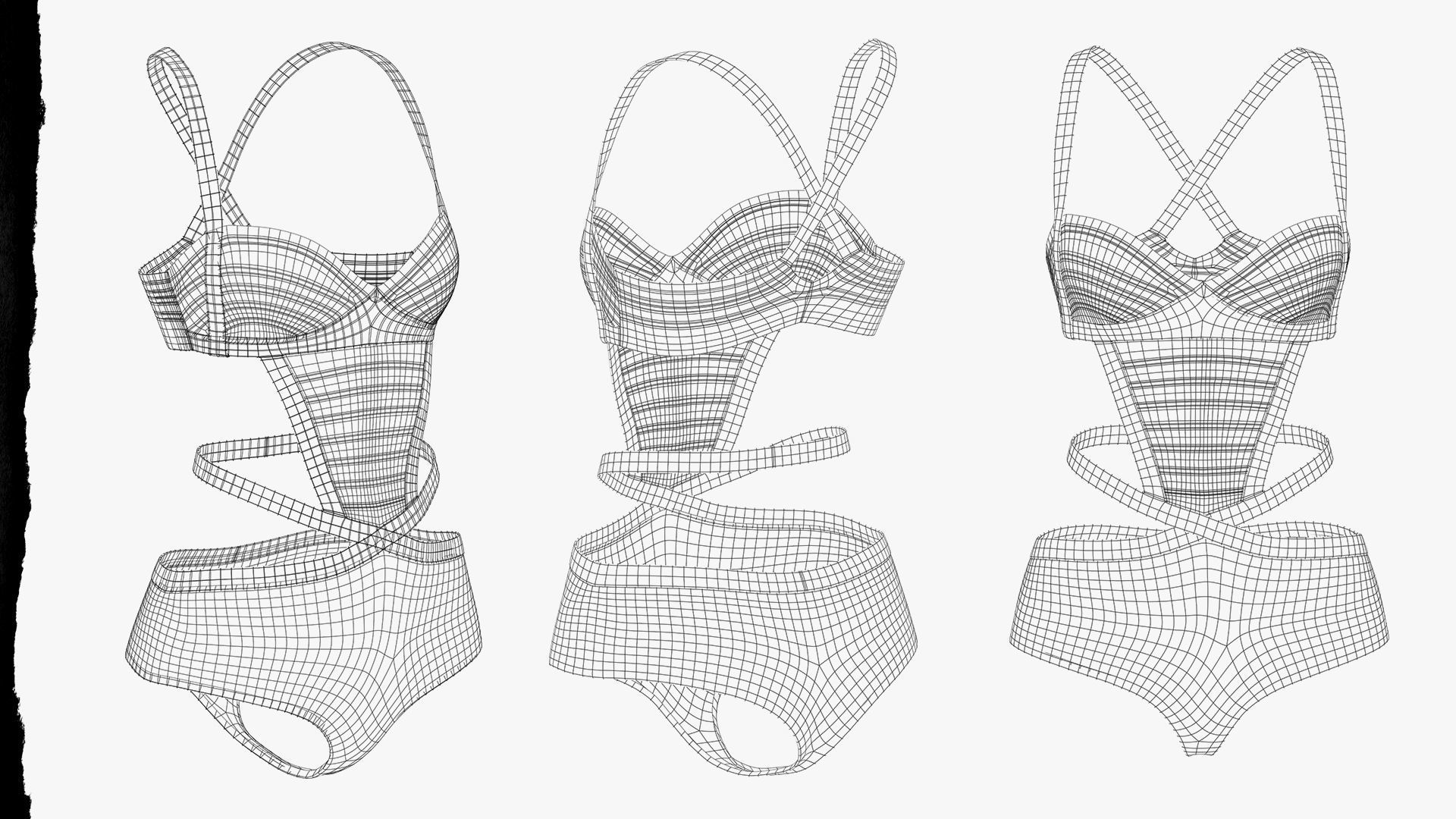3d Model One Piece Bikini 07 Vr Ar Low Poly Cgtrader