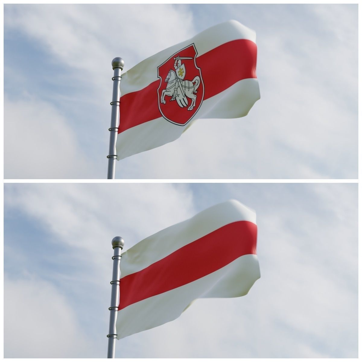 Animated Belarus Pagonya Flags 3D model animated | CGTrader