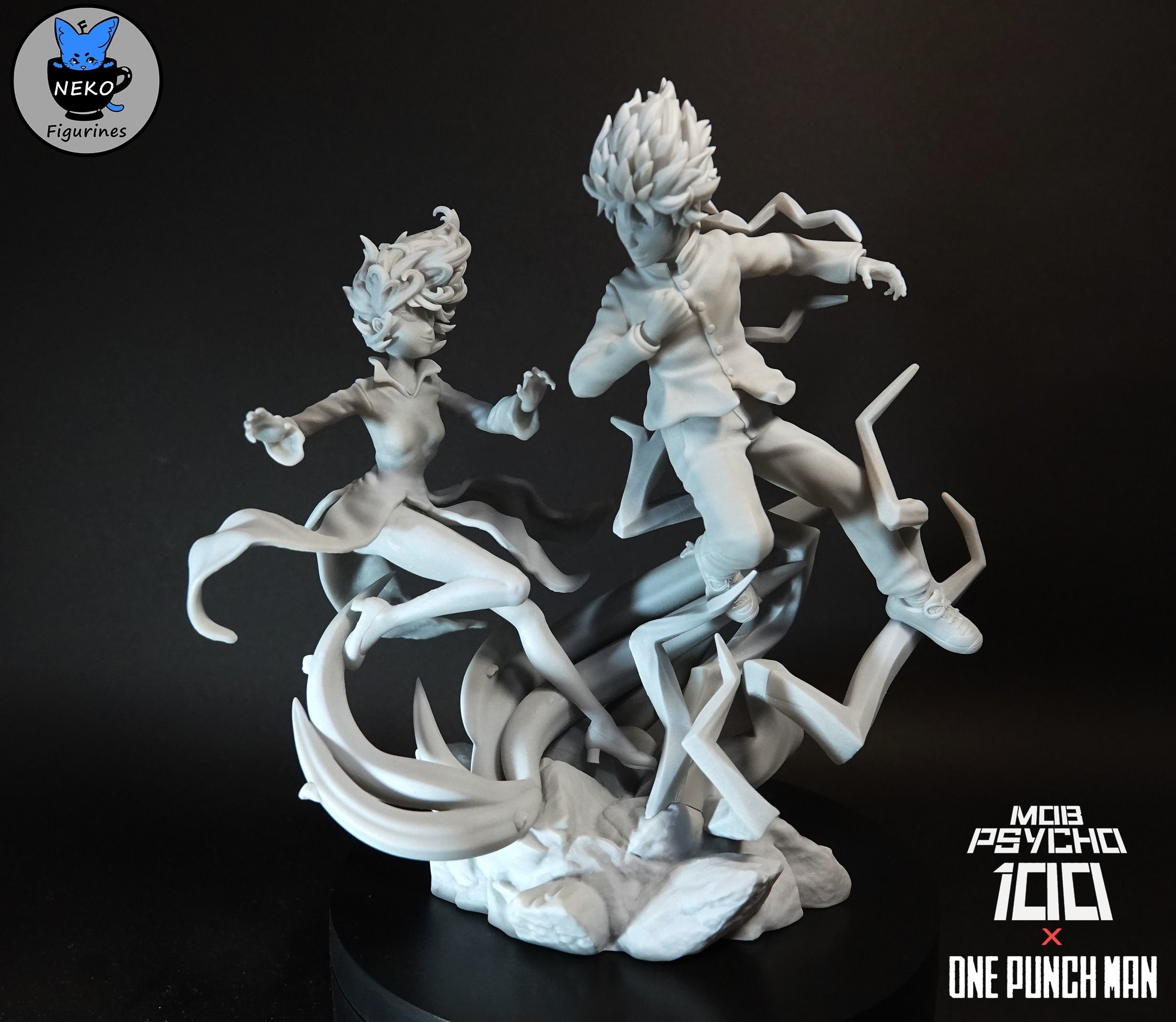 Tatsumaki vs Mob - OPM X MOBPSYCHO 100 FIGURINE STL 3D model 3D ...