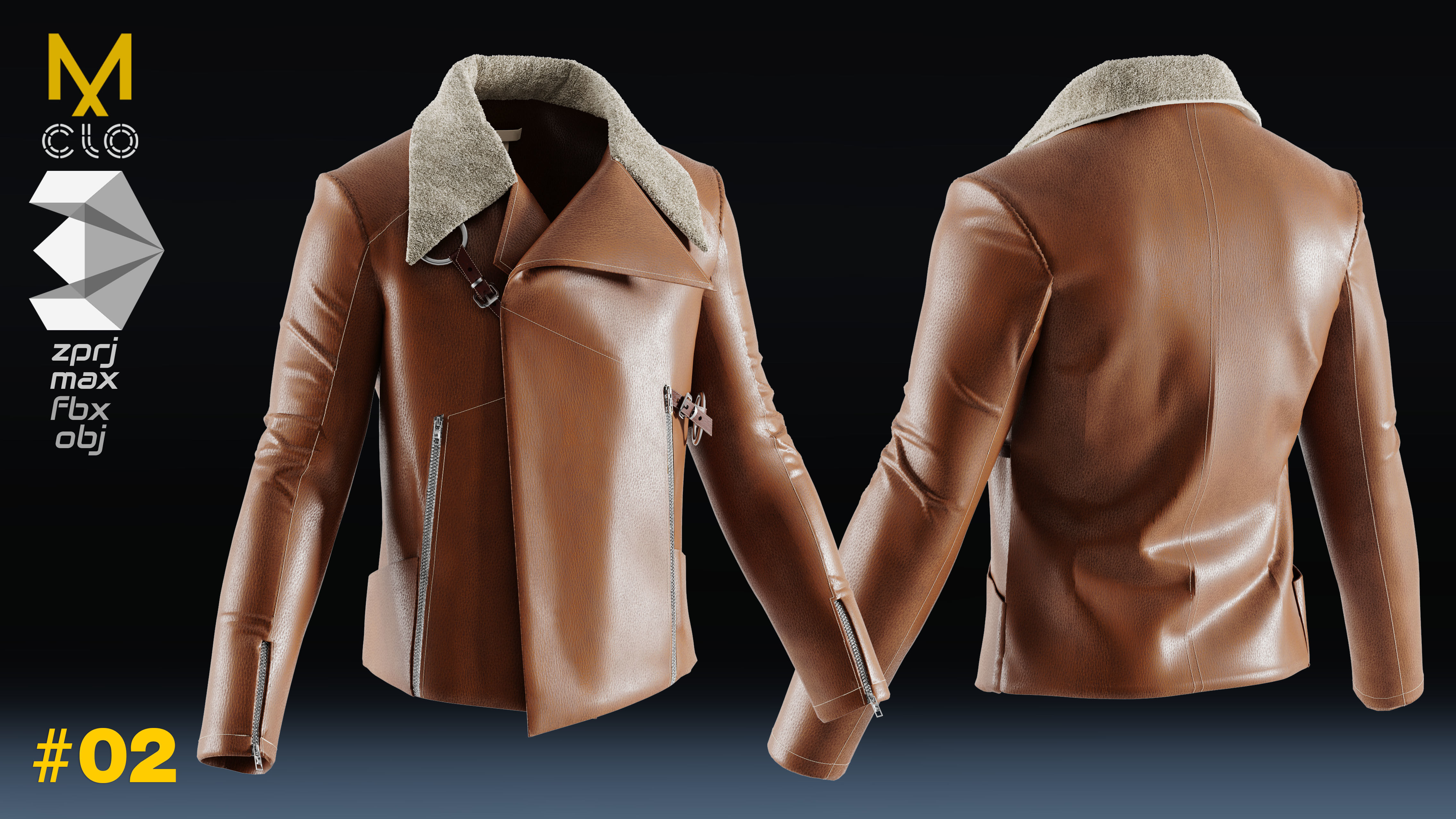 5 Male Motorcycle Jackets 3D model | CGTrader