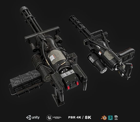 3D model M134 Minigun 2 Types Pack VR / AR / low-poly | CGTrader