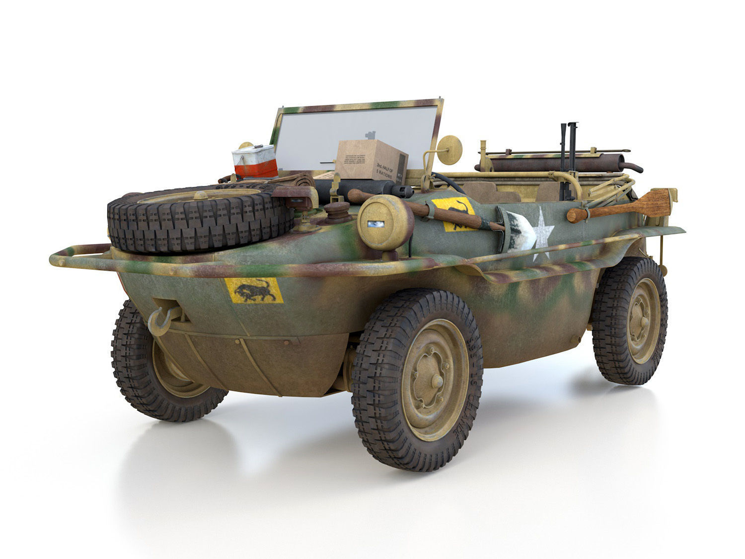 VW - Typ 166 - Schwimmwagen - 23 Hussars 3D model | CGTrader