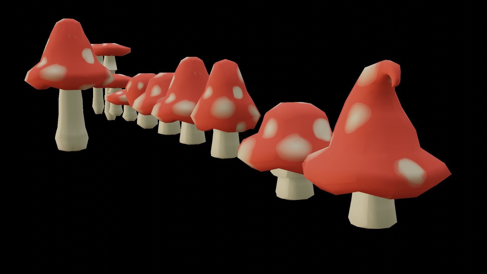 3D model Low-Poly Cartoon Mushrooms Pack VR / AR / low-poly | CGTrader