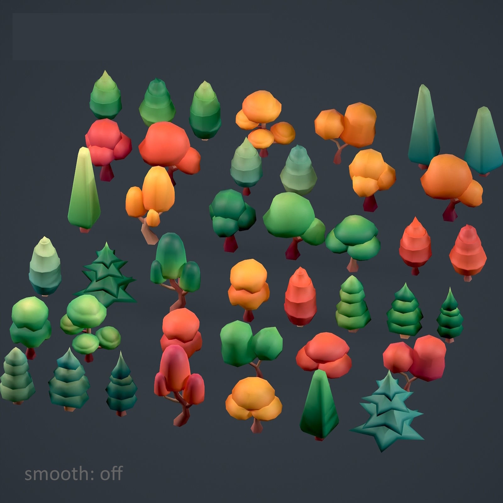 3D model Stylized lowpoly trees set VR / AR / low-poly | CGTrader