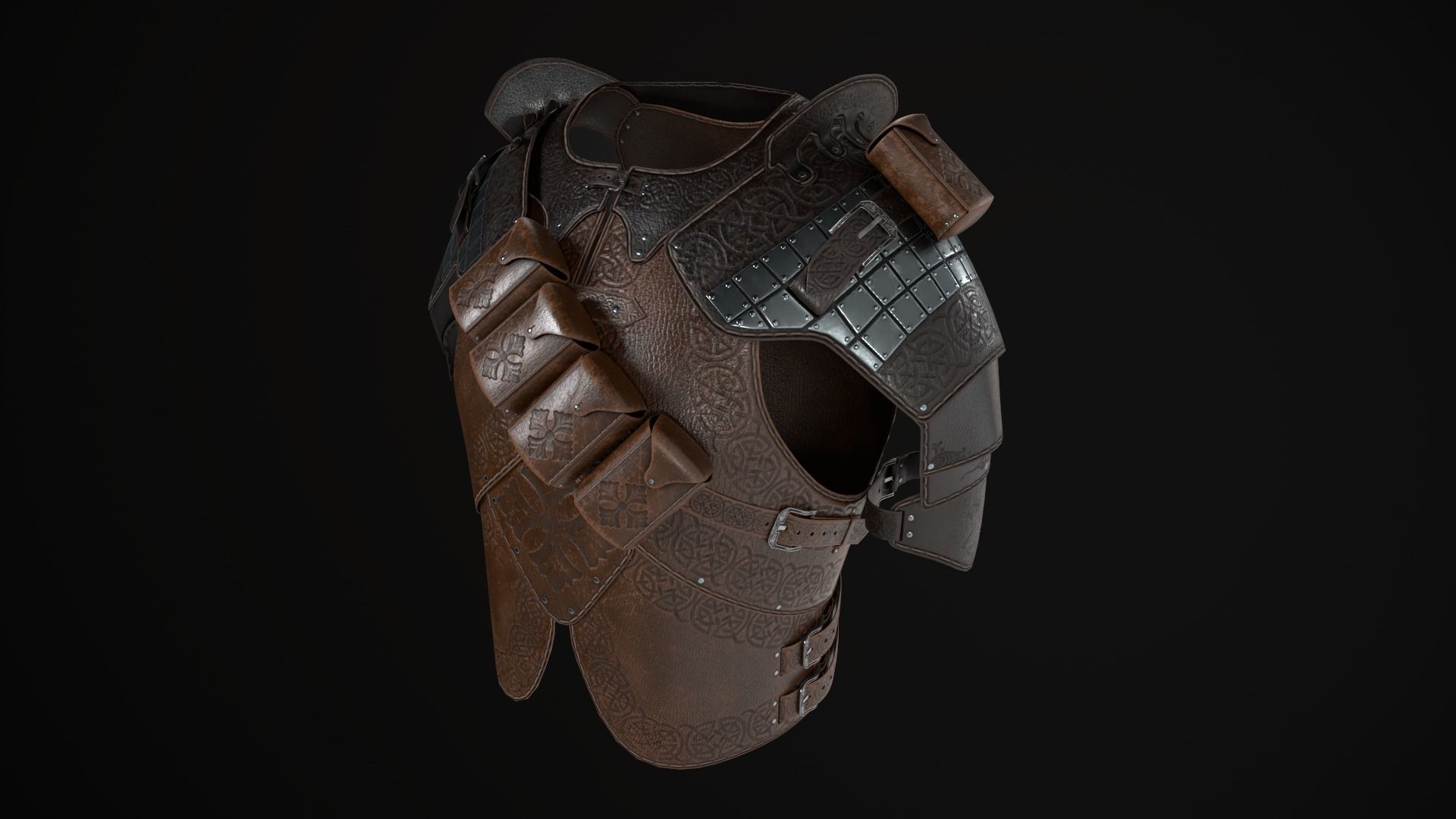 3D model Modular leather armour VR / AR / low-poly | CGTrader