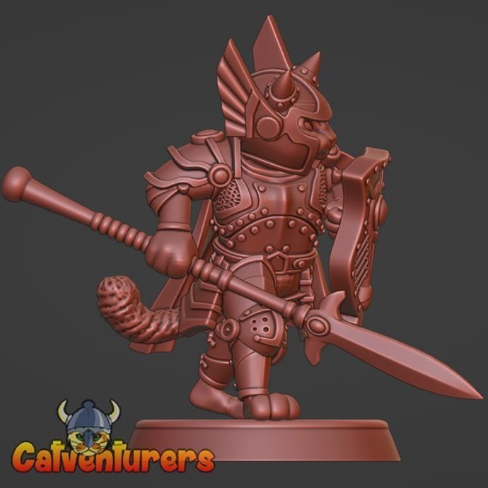Paladin Cat Figure 3D model 3D printable | CGTrader