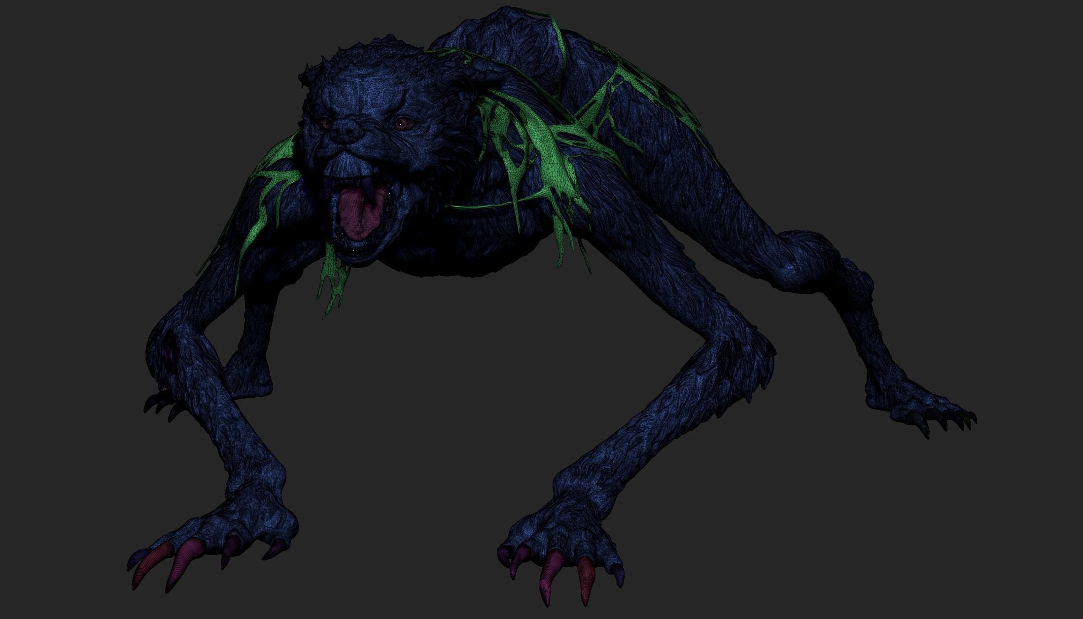 Werewolf creature with glowing eyes 3D model | CGTrader