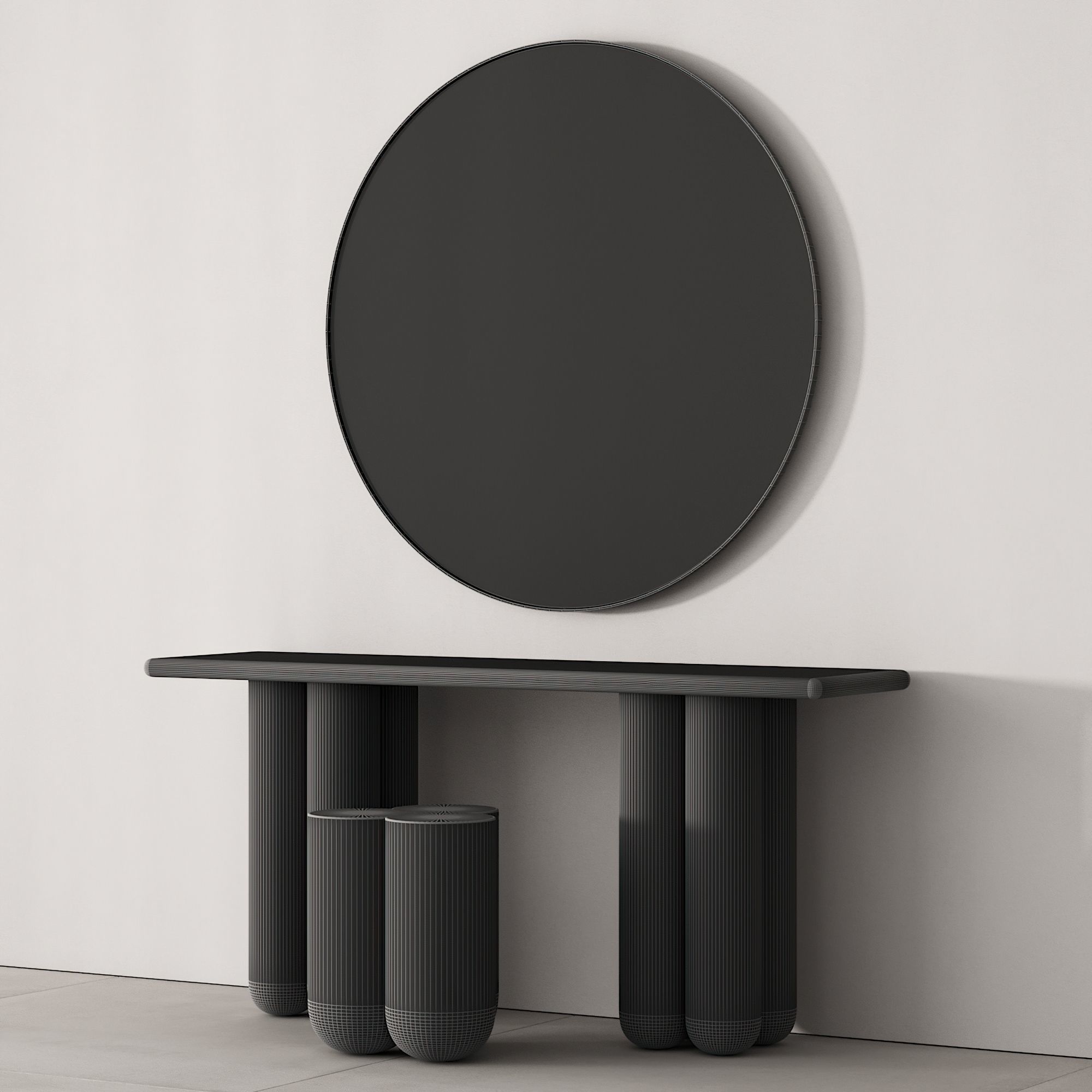 222 vanity dressing table 02 minimal round edges 01 3D model | CGTrader