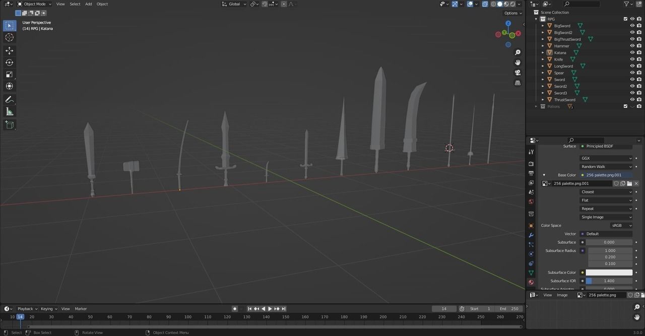 3D model Low Poly Weapons RPG Swords VR / AR / low-poly | CGTrader