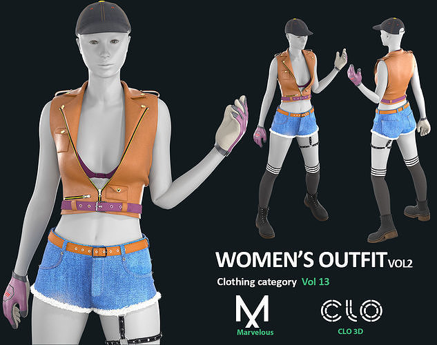 Women s 3D Character Costume Set 3D model | CGTrader