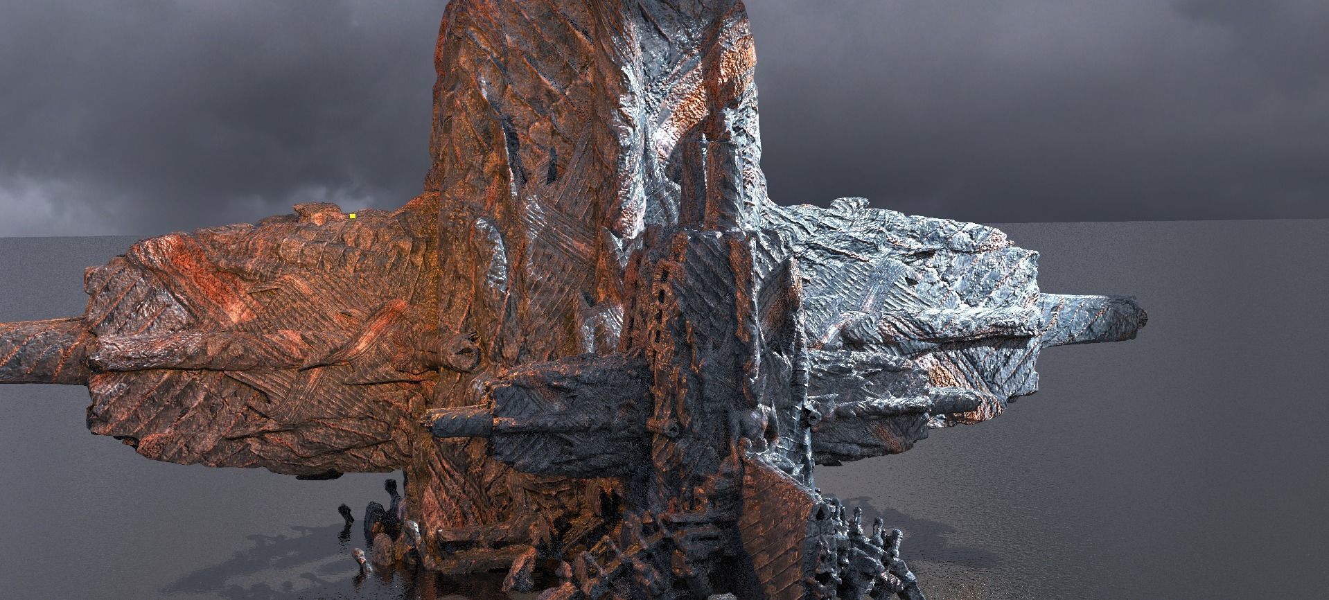 Arch Alien Ancient pillar Structure 4 3D model | CGTrader