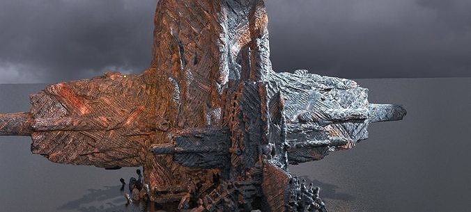 Arch Alien Ancient pillar Structure 4 3D model | CGTrader