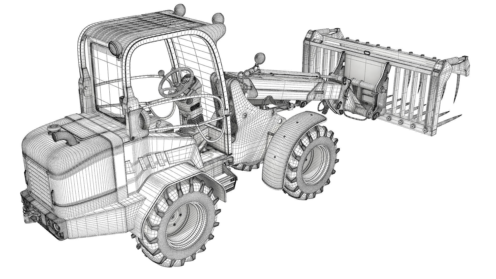 Telehandler Forklift 3D model | CGTrader