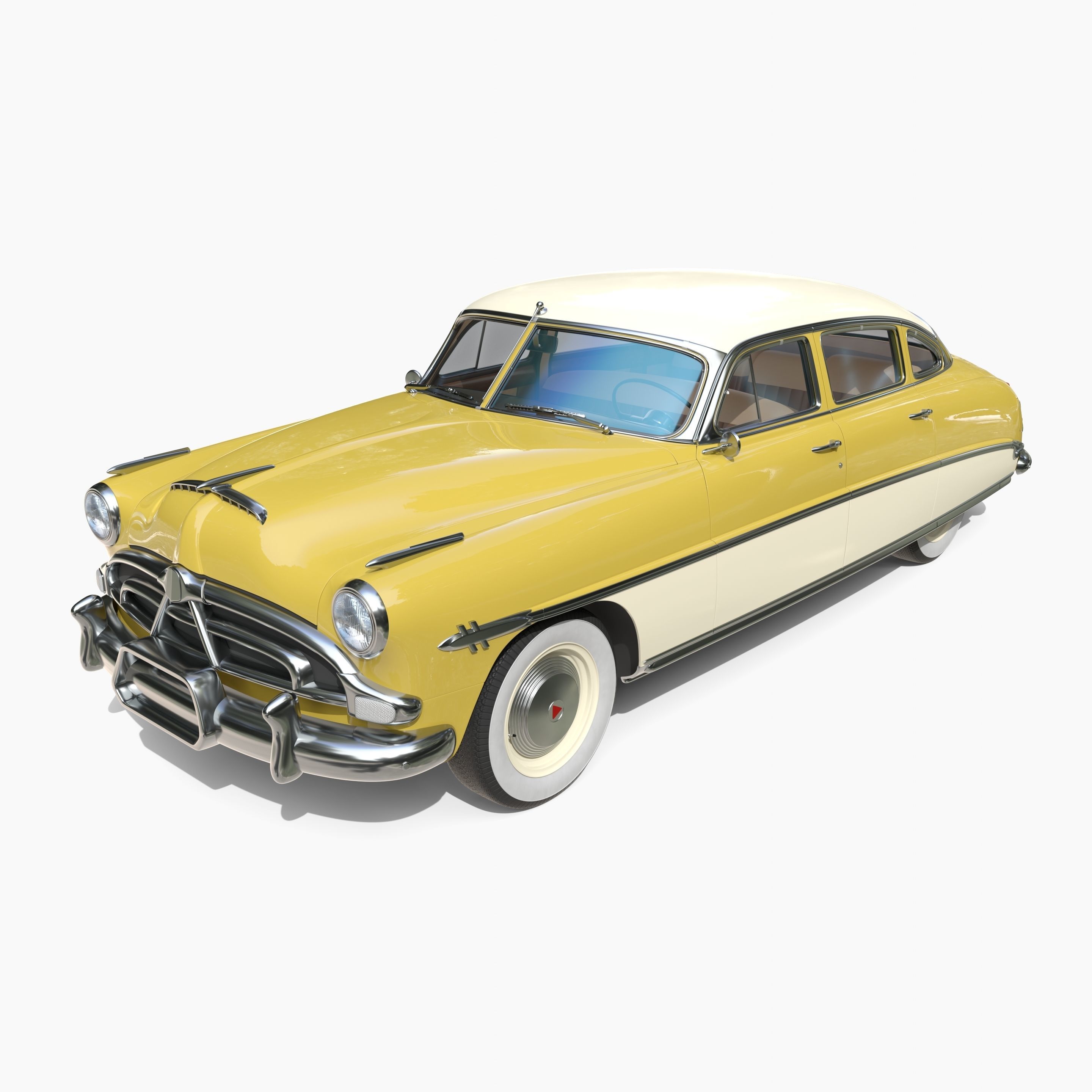 Generic 50s sedan with interior 3D model | CGTrader