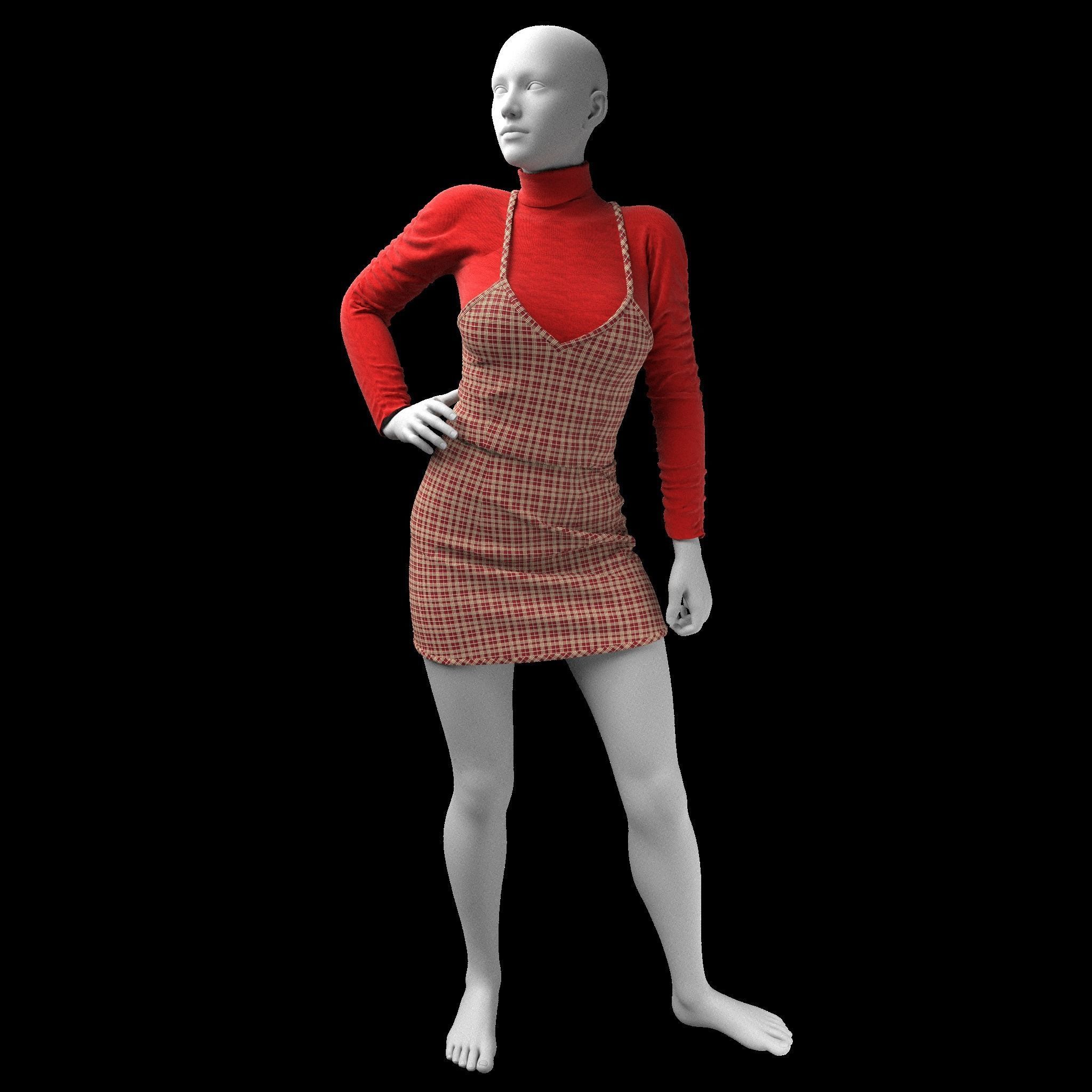 Anime Girls Outfit N1 36 MarvelousDesigner ZPRJ FBX OBJ MTL 3D model ...