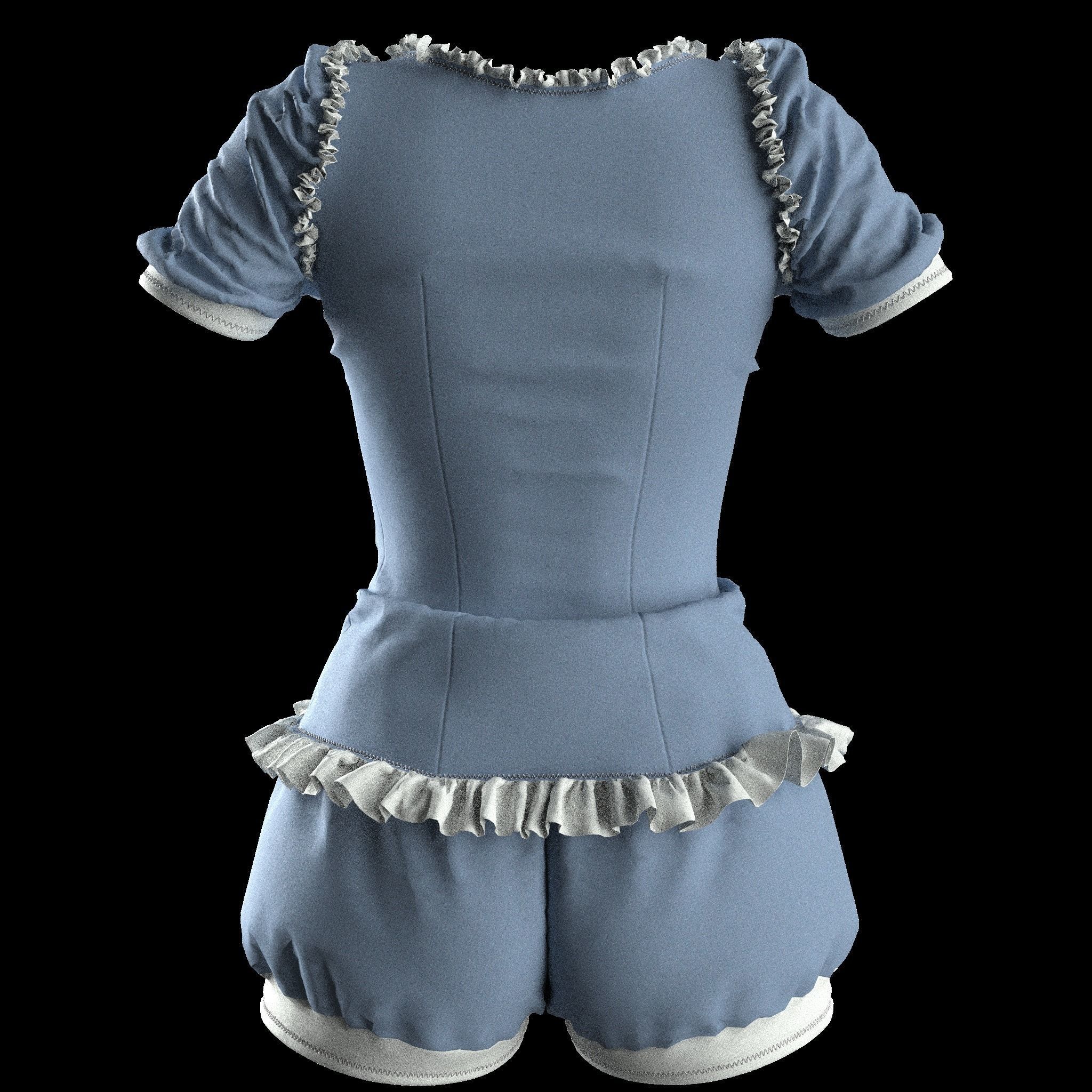 Anime Girls Outfit N2 37 MarvelousDesignerCLO3D ZPRJ FBX OBJ MTL 3D ...