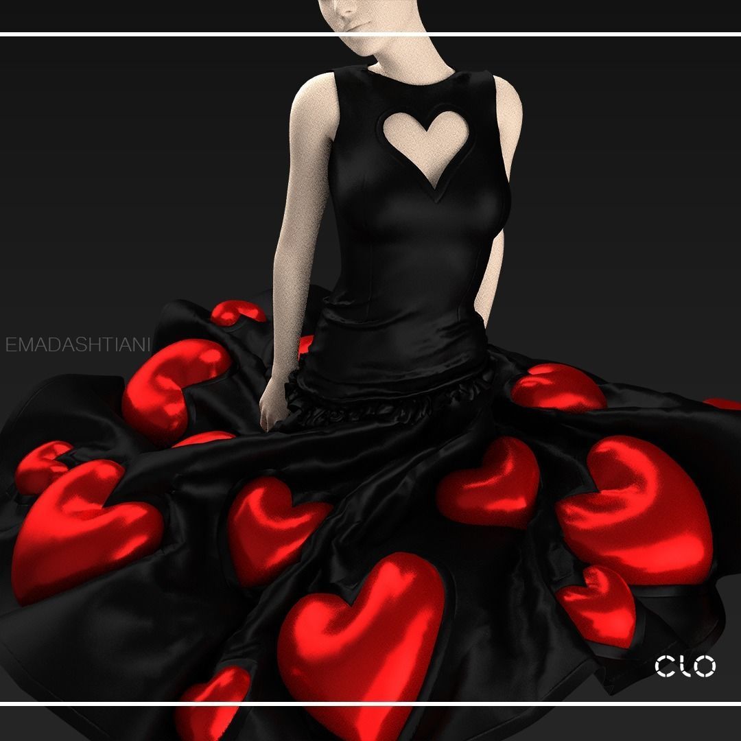 Valentine Day Costume 39MarvelousDesigner-CLO3D ZPRJ FBX OBJ MTL 3D ...