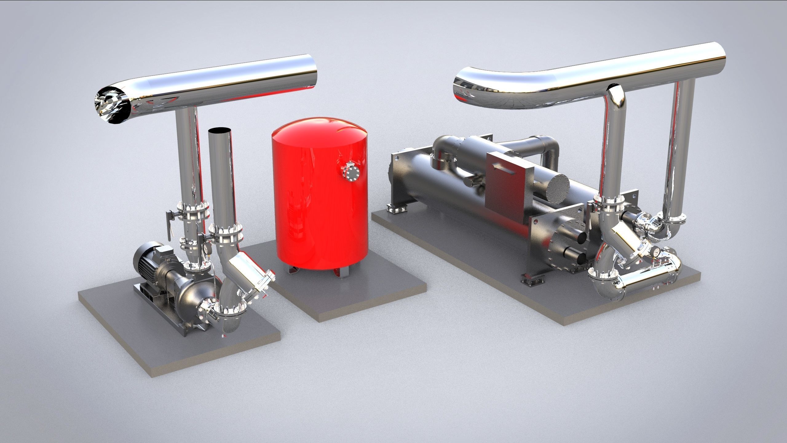 Equipment for pumping units compressors tanks heat exchangers 3D model ...