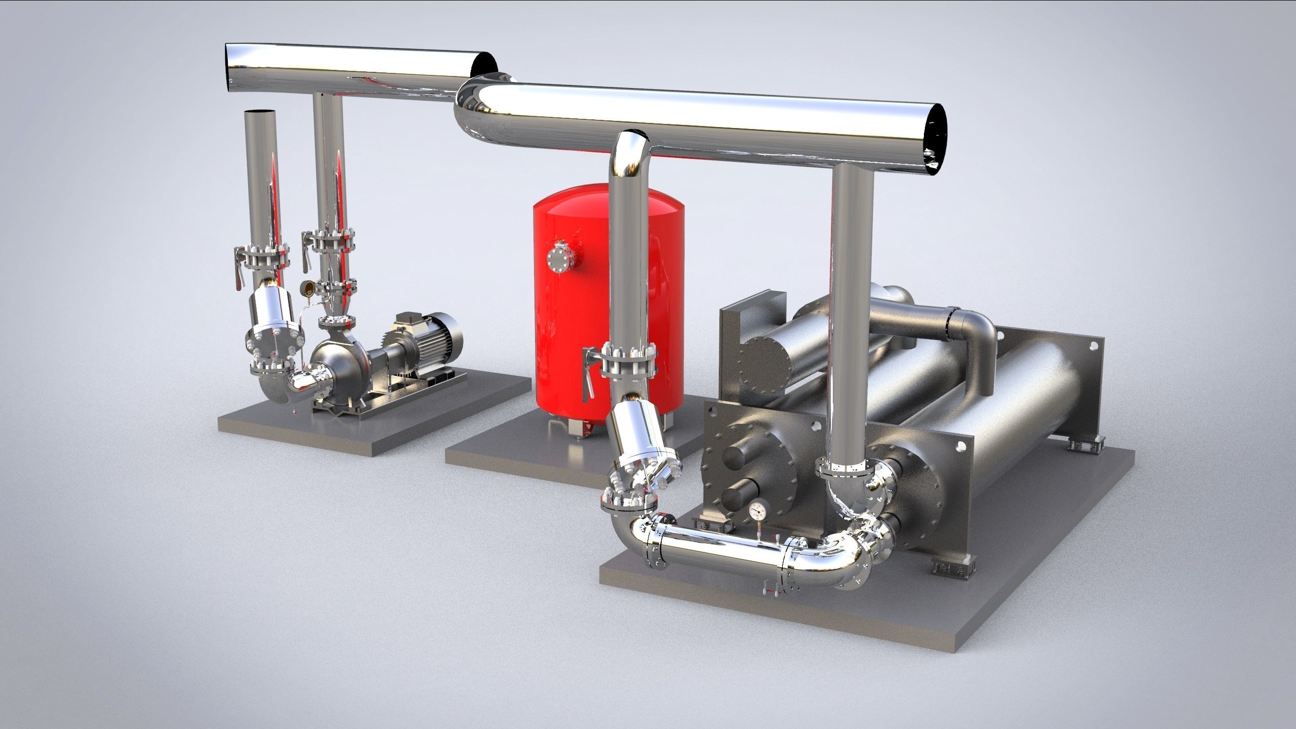Equipment for pumping units compressors tanks heat exchangers 3D model ...
